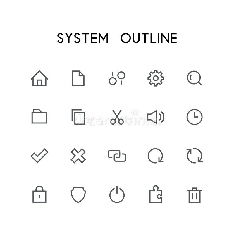 System outline icon set stock vector. Illustration of internet - 84169642