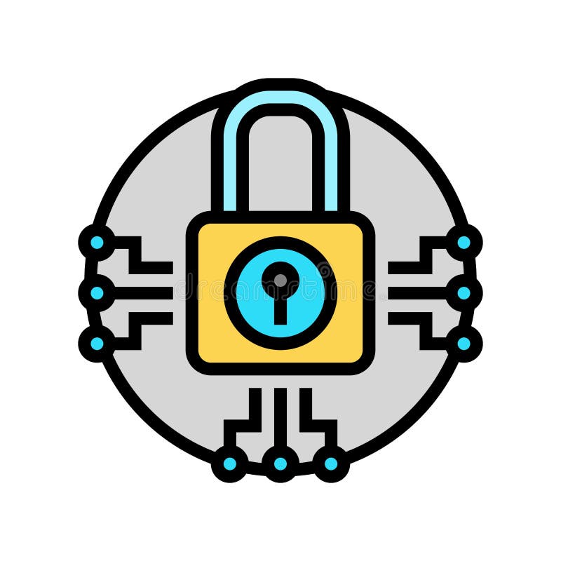 System Padlock Color Icon Vector Illustration Stock Illustration - Illustration of safety ...