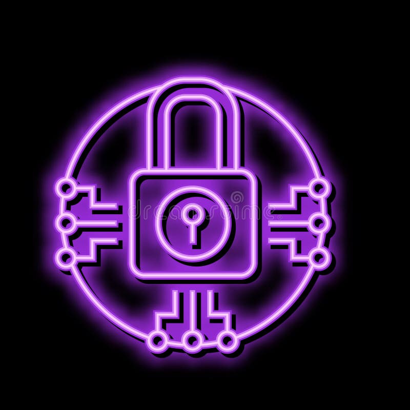 System Padlock Neon Glow Icon Illustration Stock Vector - Illustration ...