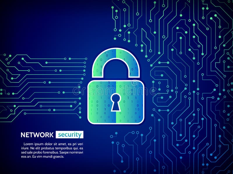 System Privacy, Network Security. Digital Padlock Vector Illustration ...