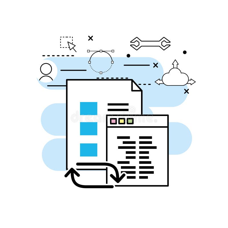 System Programming Technology with Website Code Stock Vector ...