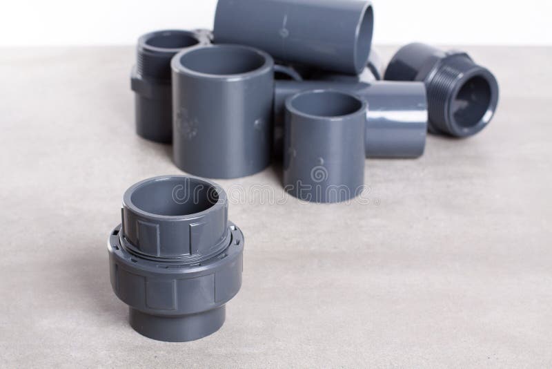 System PVC-U fittings stock image. Image of cement, basin - 63918113
