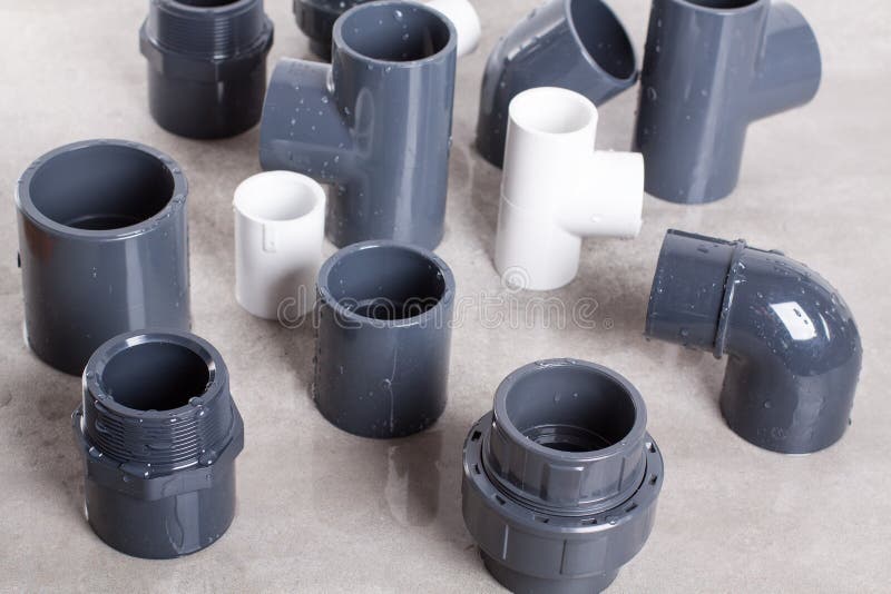 System PVC-U fittings stock photo. Image of gluing, bath - 63918648