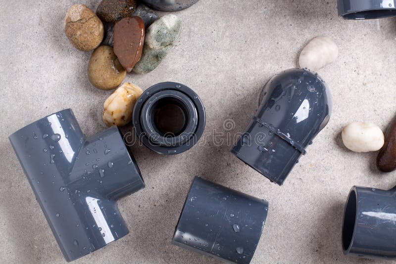System PVC-U fittings stock photo. Image of plant, gray - 63918126