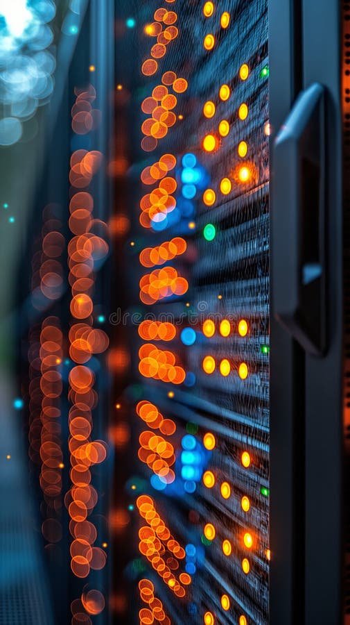 System Rack of Network Interfaces and Routers Stock Illustration ...