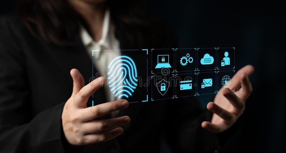 Digital Identity Protection and Biometric Authentication Latch Stock Photo - Image of ...