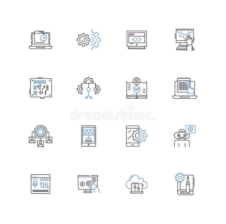 System Security Line Icons Collection. Encryption, Firewall ...