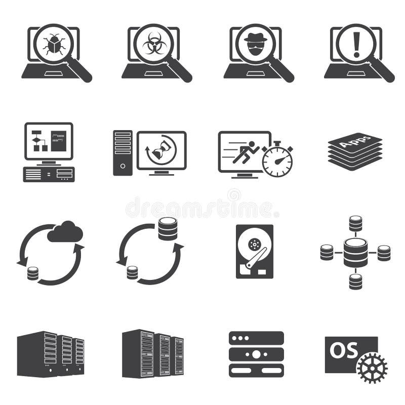System Security and System Development Icons Stock Vector ...
