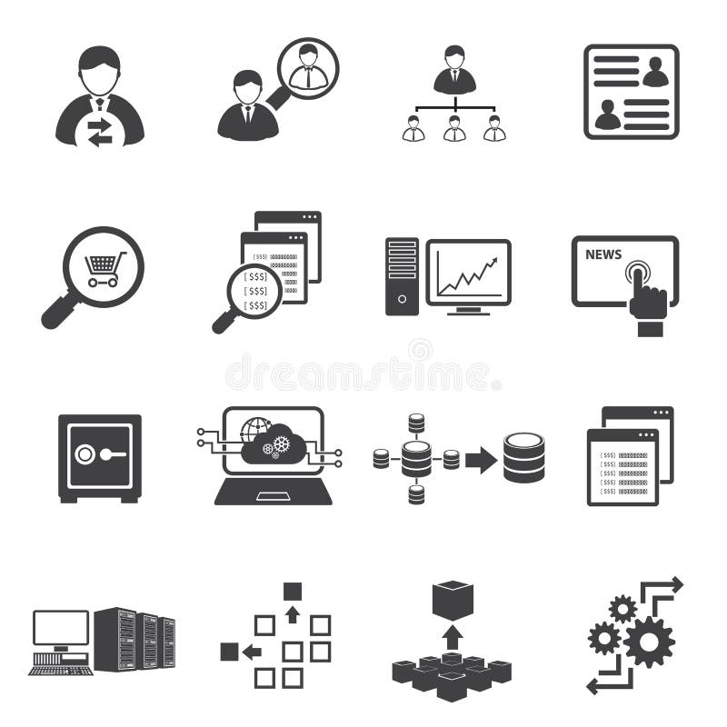 System Security and System Development Icons Stock Vector ...