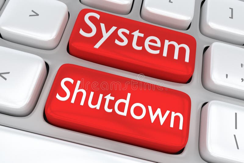 System Shutdown concept stock illustration. Illustration of electronic ...