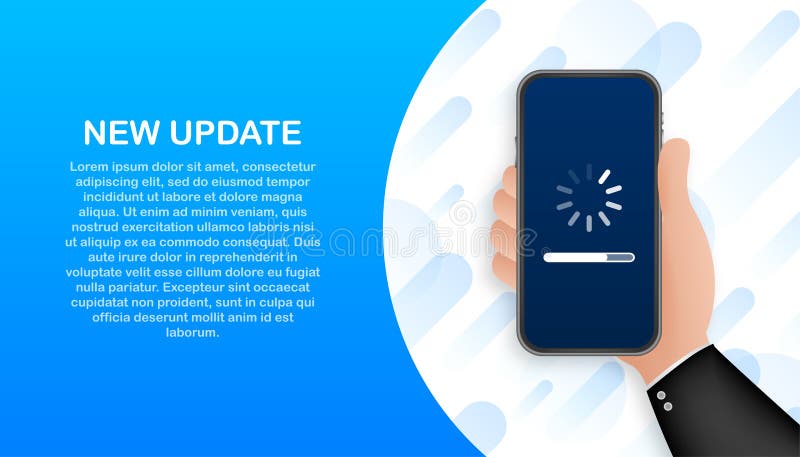 System Software Update Data Update Or Synchronize With Progress Bar On The Screen Vector Stock