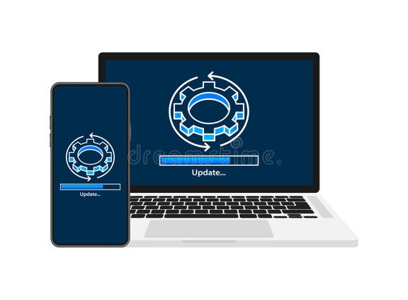 System Software Update and Upgrade. Install New Software Stock Vector ...