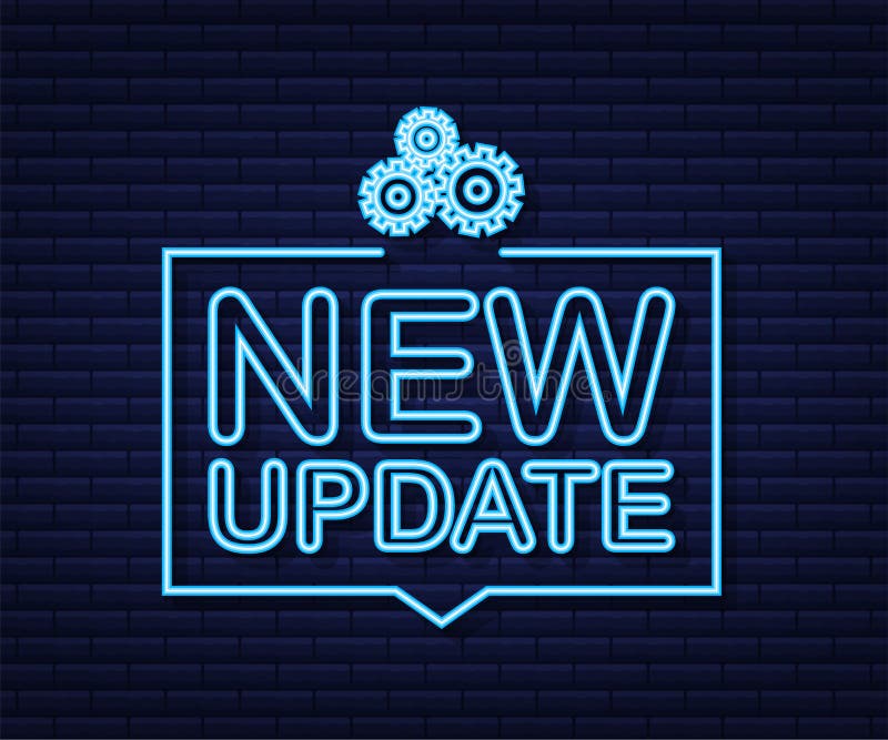 System Software Update or Upgrade Neon Icon. Banner New Update, Badge ...
