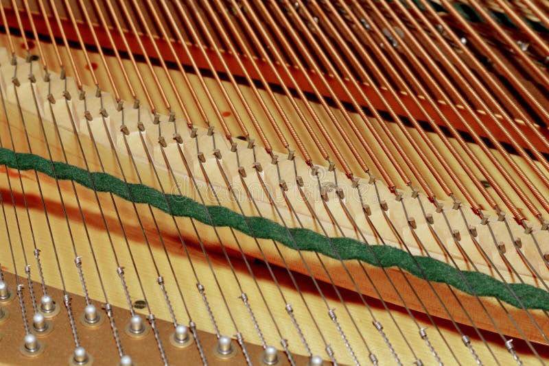 The System of Strings in the Piano Stock Image - Image of inside, cast ...