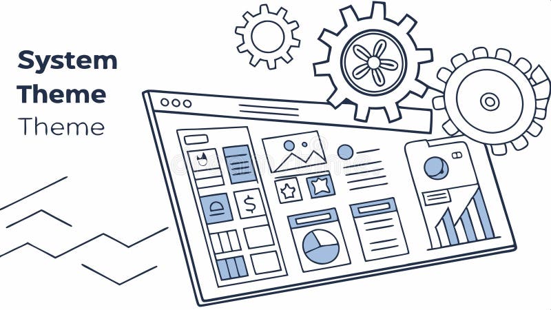 System Theme Interface, Software Design Elements Vector Design Generative AI Stock Vector ...