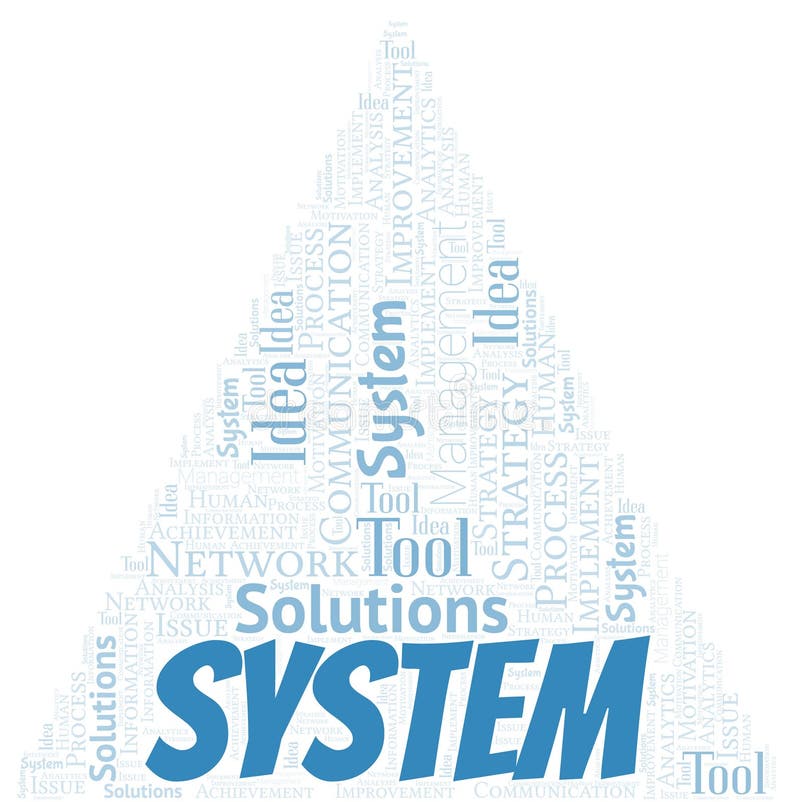 System Typography Vector Word Cloud. Stock Vector - Illustration of ...