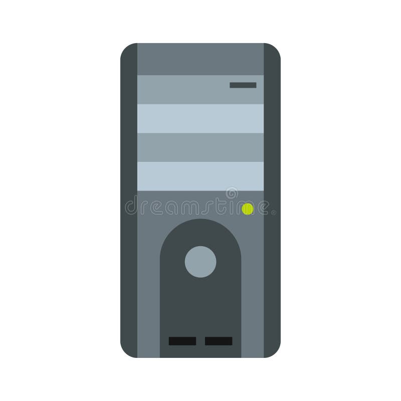 System Unit of a Computer Icon, Flat Style Stock Vector - Illustration ...
