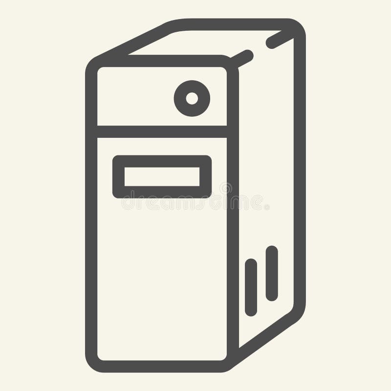 System Unit Of A Computer Thin Line Icon. Pc Block Vector Illustration ...