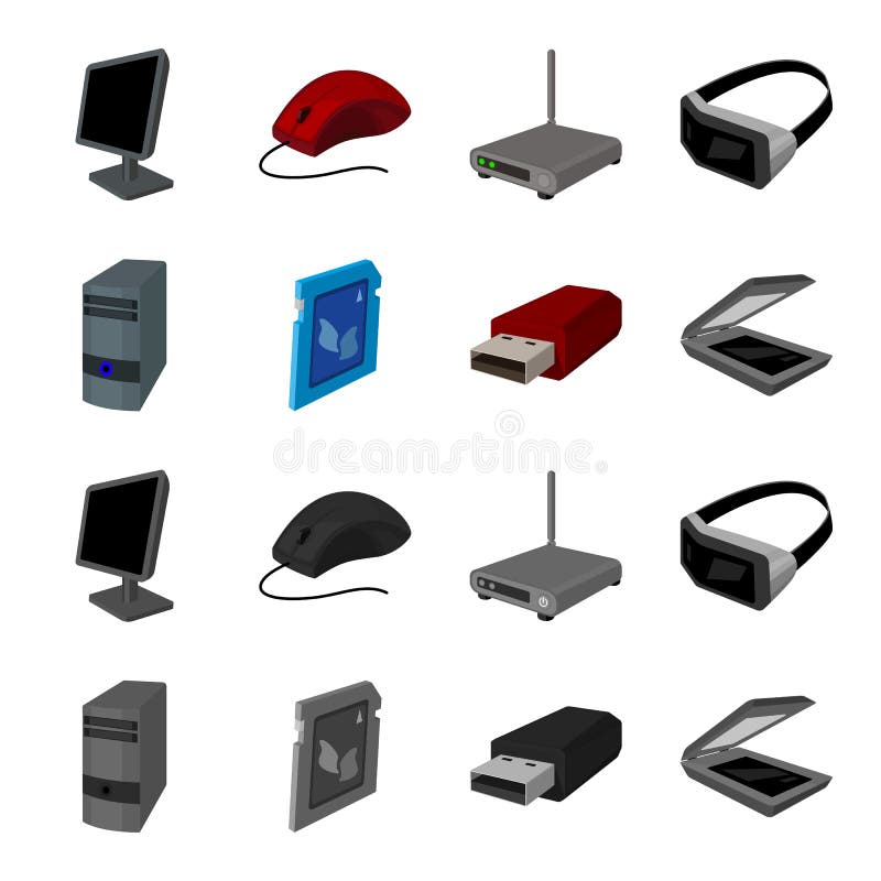 A System Unit, a Flash Drive, a Scanner and a SD Card. Personal ...