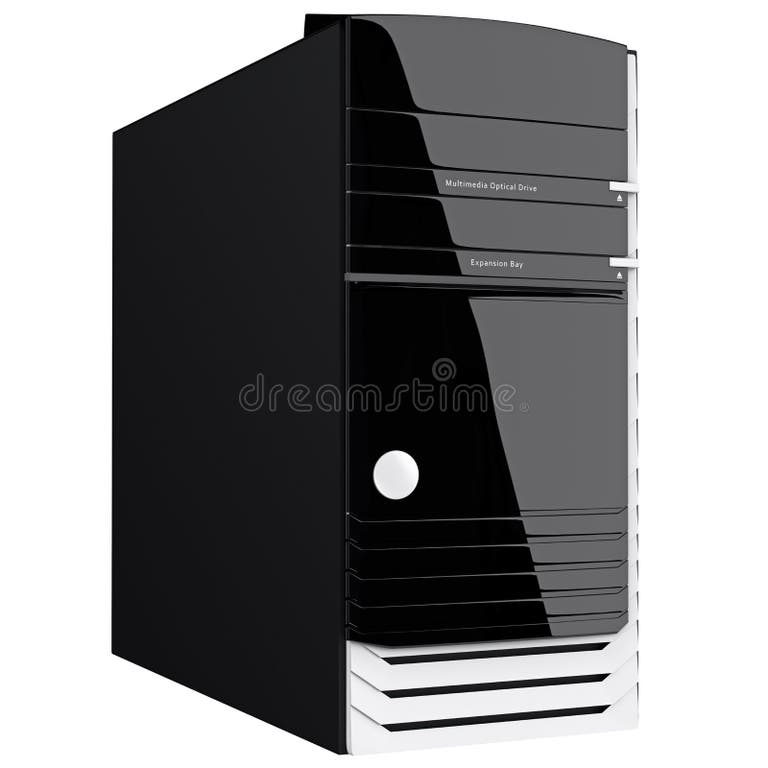 System Unit Front Panel Made of Black Plastic. 3d Stock Illustration ...