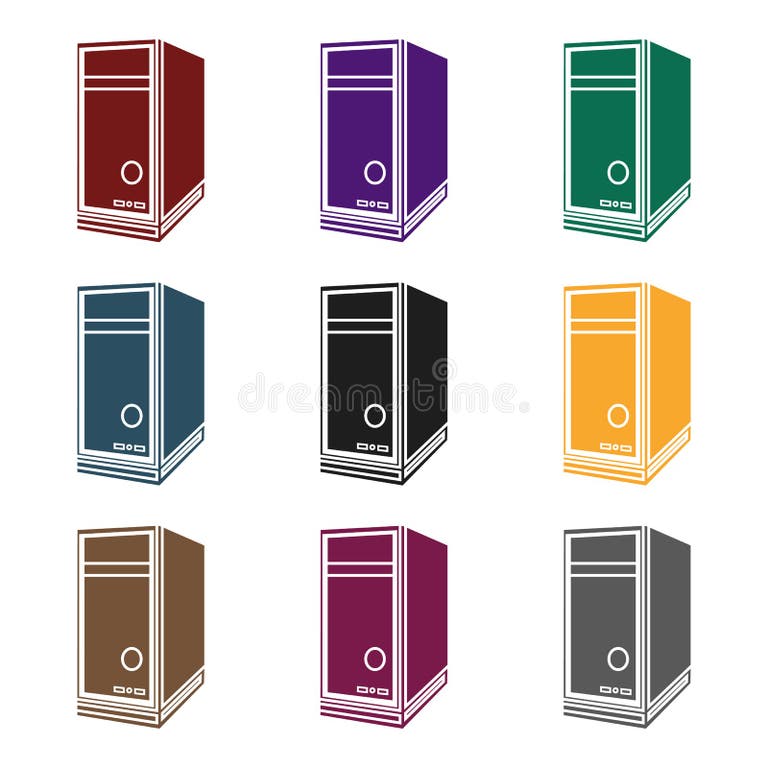System Unit Icon in Black Style Isolated on White Background. Personal ...