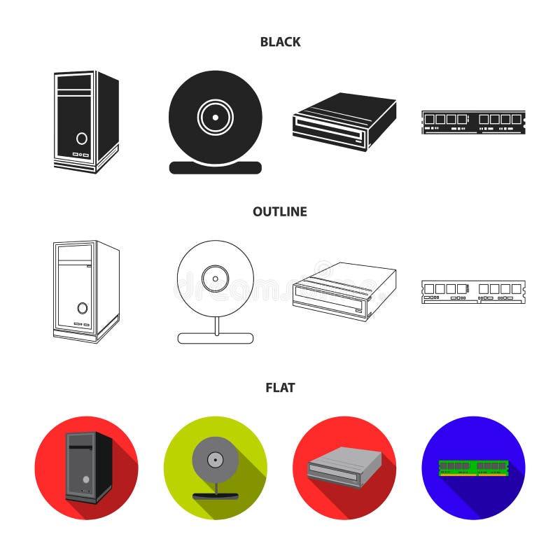 System Unit, Memory Card and Other Equipment. Personal Computer Set ...