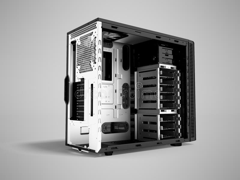 System Unit of a Personal Computer Black Metal Empty 3d Render O Stock ...