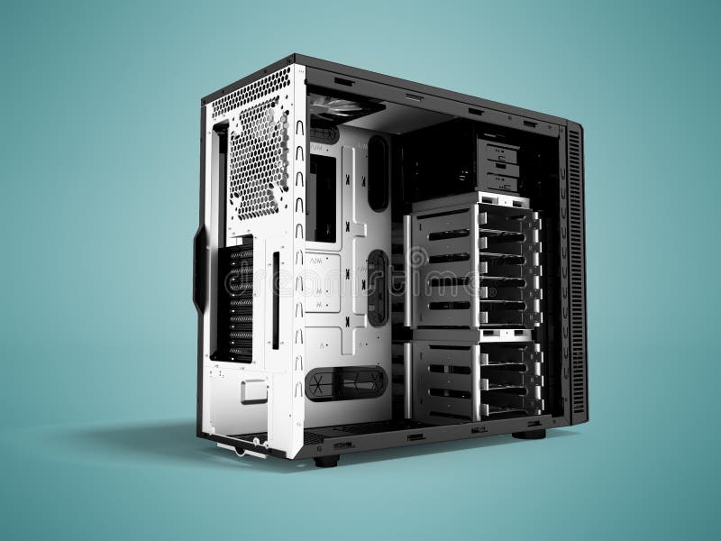 System Unit of a Personal Computer Black Metal Empty 3d Render O Stock ...