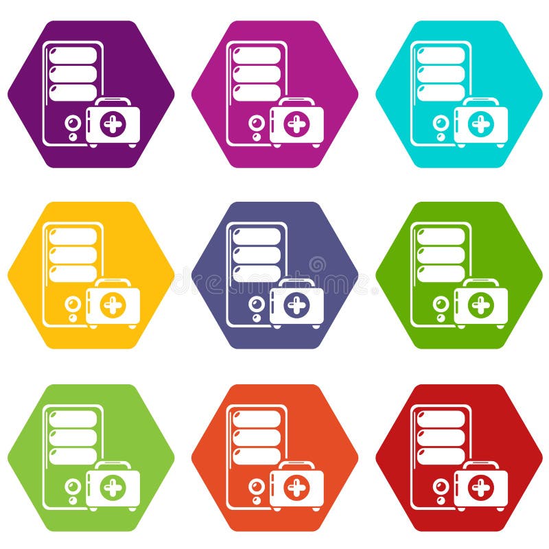 System Unit Repair Icons Set 9 Vector Stock Vector - Illustration of ...