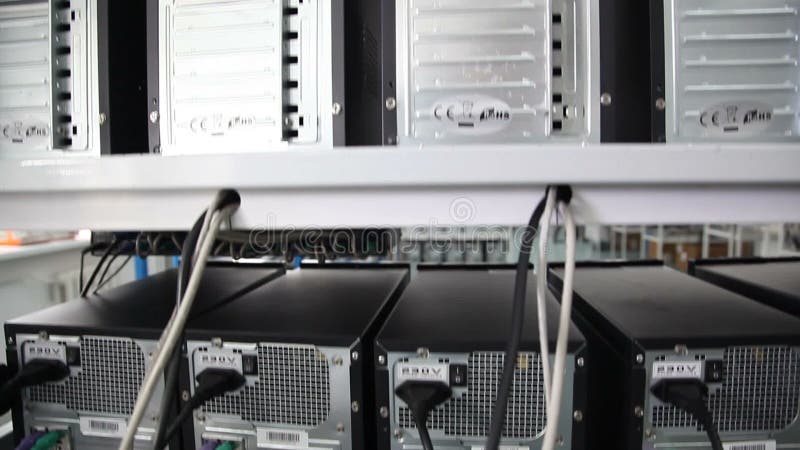 System Units Back Sides with Wires Ports and Connectors Stock Video ...