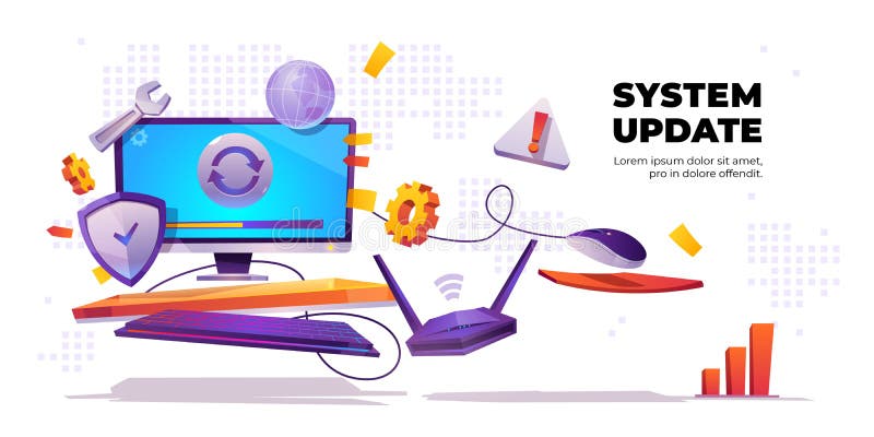 System Update Banner, Computer Software Install Stock Vector ...