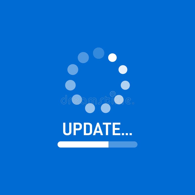 System Update Concept with Progress Bar on a Blue Background. Vector ...