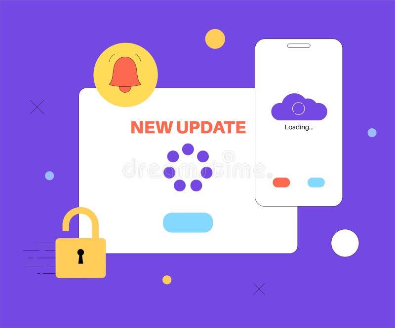 System update concept stock vector. Illustration of vector - 341867958