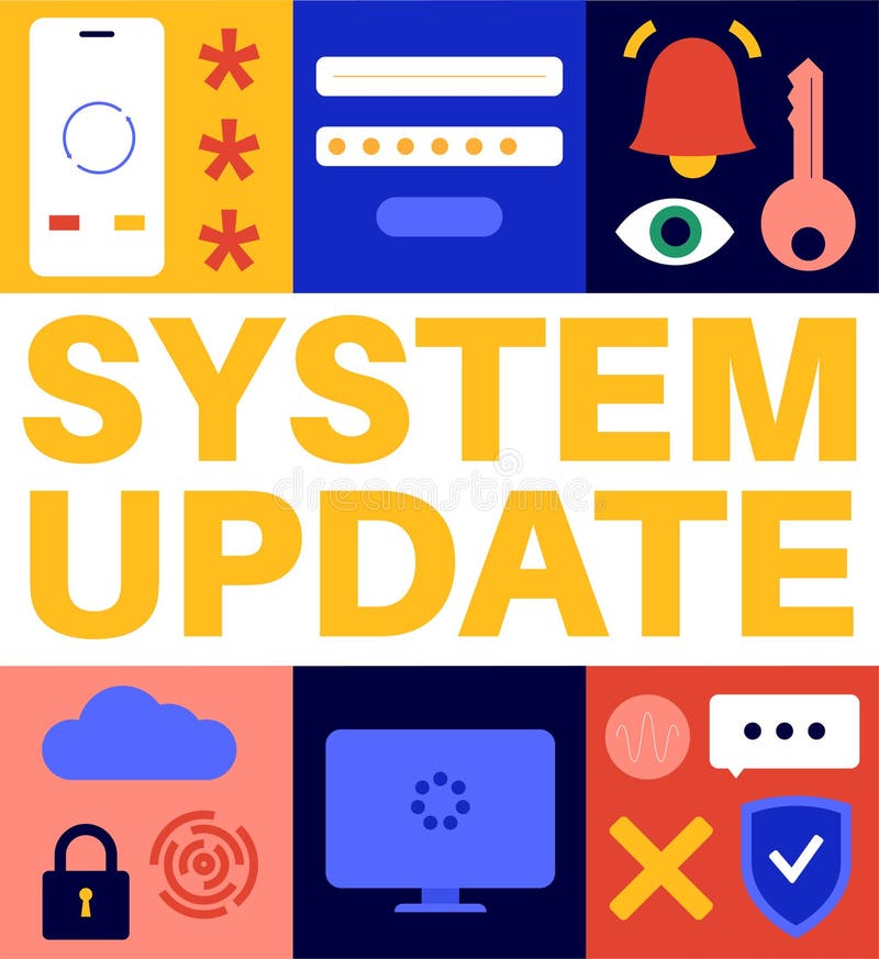 System update concept stock illustration. Illustration of notification - 346970184