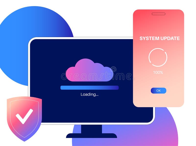 System update concept stock vector. Illustration of vector - 341867990