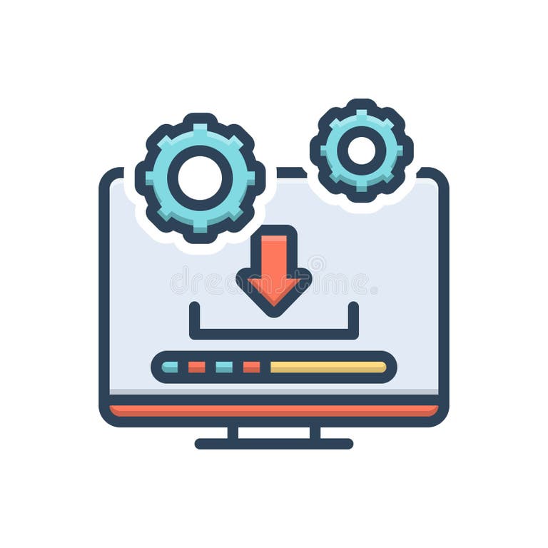 Color Illustration Icon for System Update, Software and Download Stock ...