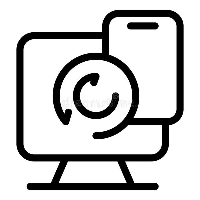 System Update Icon Showing Smartphone Syncing To Computer Stock Illustration - Illustration of ...