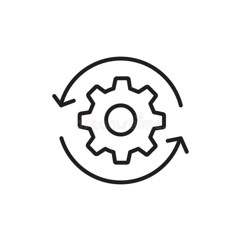 System Update Icon Thin Line Art Isolated Stock Vector - Illustration ...