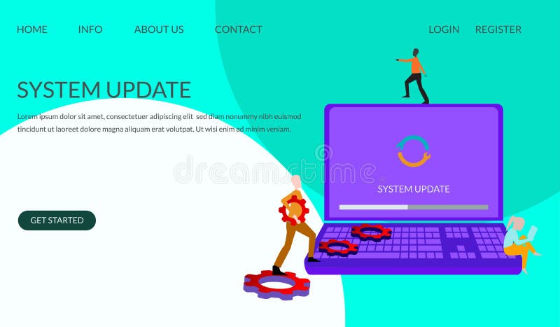 System Update Illustration Concept, People Trying To Update the ...