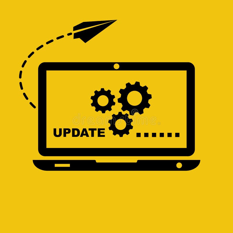 System Update Laptop. Computer Screen. New Version Software Stock Vector - Illustration of ...
