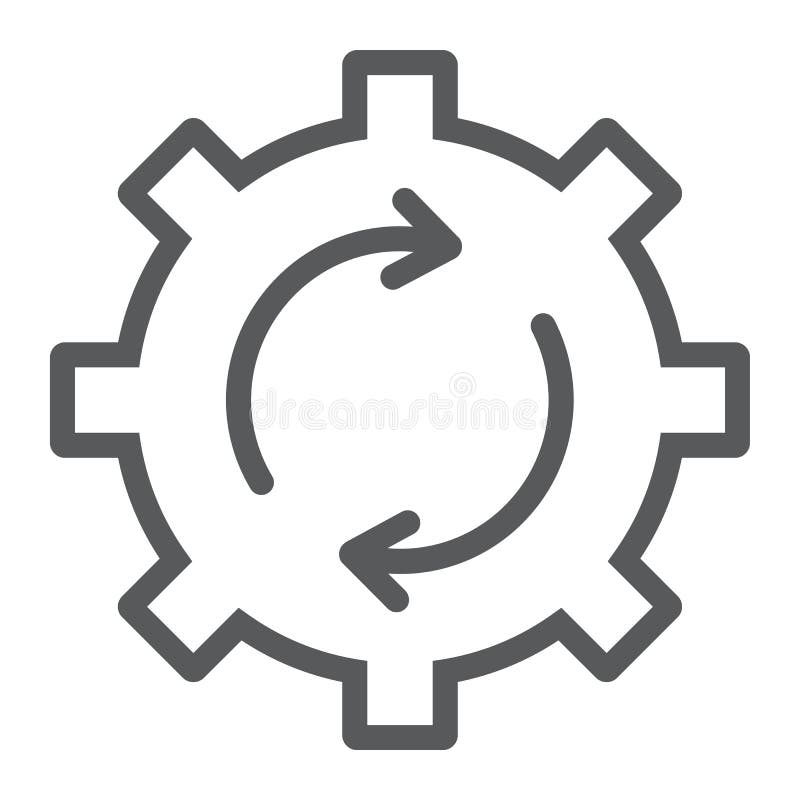 System Update Line Icon, Data and Analytics Stock Vector - Illustration ...