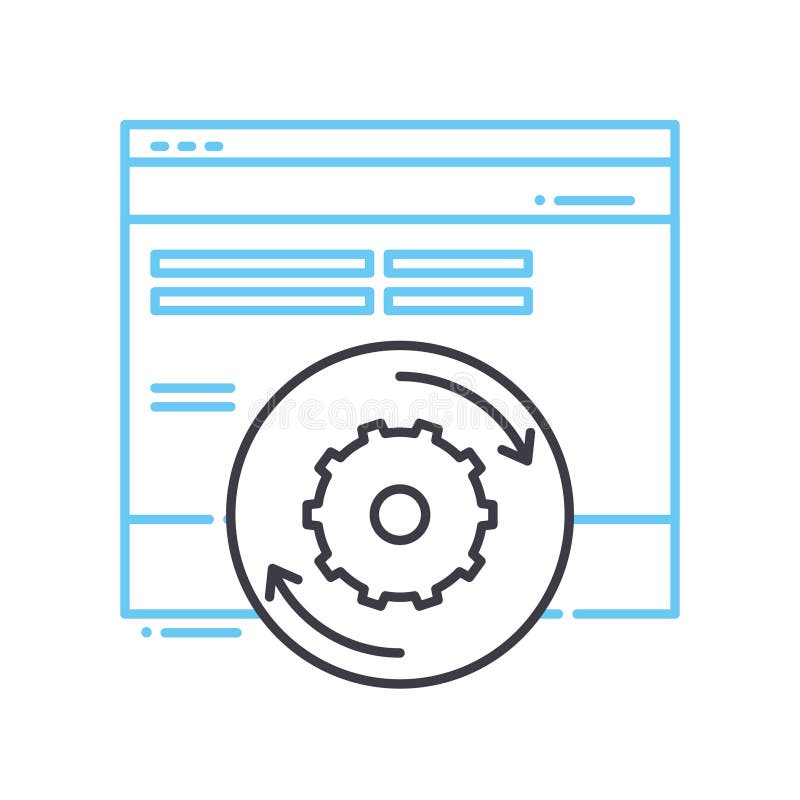 System Update Line Icon, Outline Symbol, Vector Illustration, Concept ...