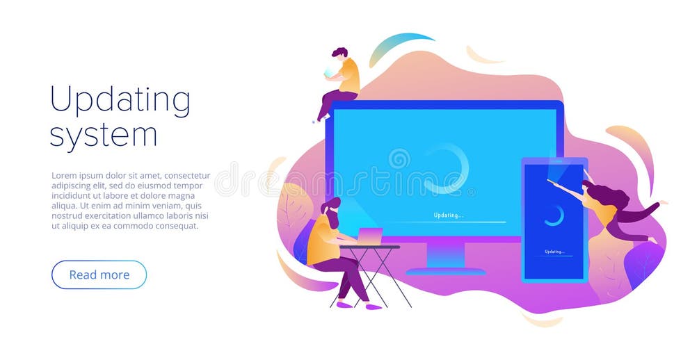 System Update or Software Installation Concept in Flat Vector Design ...