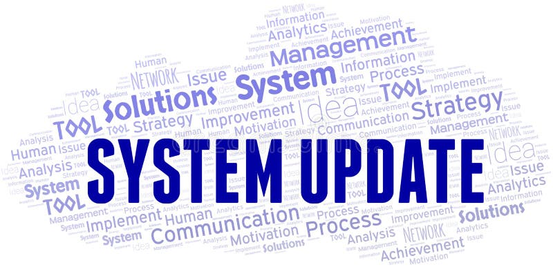 System Update Typography Vector Word Cloud. Stock Vector - Illustration ...