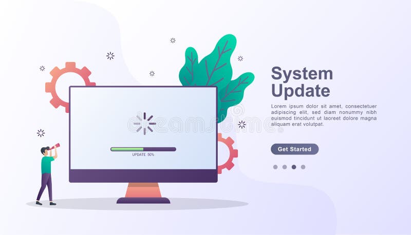 System Update Vector Illustration Concept People Update Operation ...