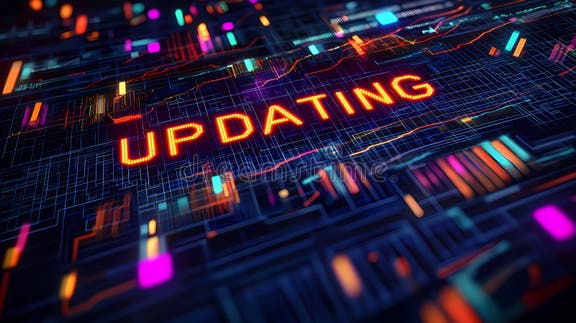 System Updating with Futuristic Glowing Lines and Data Flow Stock Image ...