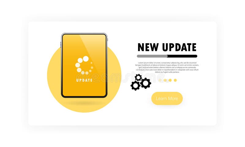 New Update for Notebook. Installation Process in Monitor Screen. Vector ...