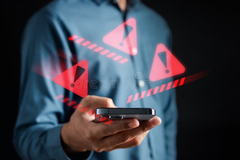 System Warning Caution Sign, Scam Virus Attack on Firewall for ...