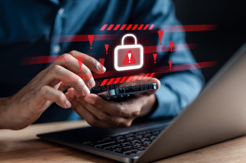 System Warning Caution Sign, Scam Virus Attack on Firewall for ...