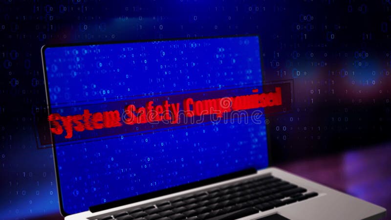 System Warning Virus Sign Digital Noise Glitch Effect Screen Background ...